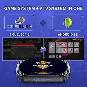 Retro Game Console with Built in 48000+ Games, 4K UHD Video Game Console for TV, Emulator Console Support 70+ Emulators, Game System with Wireless Controller, S905X4 Chip, 2.4G+5G WIFI, Gift for Men