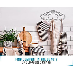 Comfify Cast Iron Wall Mounted Hanger Vintage Design with 5 Hooks - Keys, Towels, Coats etc - Wall Mounted, Metal, Heavy Duty, Rustic, Vintage, Decorative Gift Idea - 12.6x5.9” - Rustic White