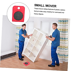CLISPEED 4 Pcs Plastic Wheel Heavy Furniture Moving Dolly Heavy Duty Wheeled Furniture Mover Small Mover Furniture Move Roller Tools Square Tool Furniture Mover's Dolly Board Wheel Pulley