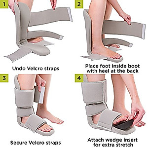 BraceAbility Padded 90 Degree Plantar Fasciitis Boot | Soft Night Splint to Stabilize Foot and Ankle, Stretches Plantar Fascia Ligament and Supports Achilles Tendon (Medium)