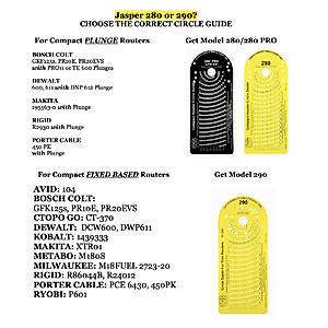 Jasper 280 Pro LTD ED Router Circle Cutter Jig 1.5 to 18.19-inch cutting with Centering Disc and Pivot Pins, Circle Guide Kit Fits Most Popular Compact Plunge Routers