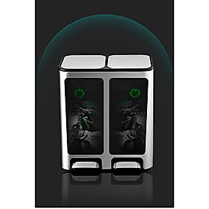 DOUBA Tall Silent Storage Square Trash Waste Bin Recycling Outdoor Kitchen Accessories Garbage Bin