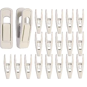Mateda Velvet Hangers Clips Strong Finger Clips Perfect for Thin Velvet Hangers (Beige, 20)
