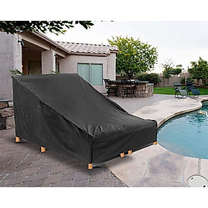 Skyour Weatherproof 2-Person Double Wide Outdoor Patio Rattan Daybed Sofa Recliner Chaise Lounge Protective Dust Furniture Cover 82in 1PCS