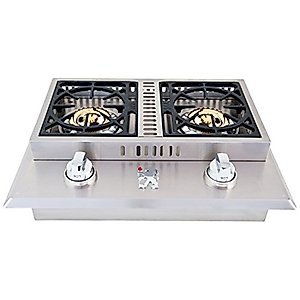 Lion Premium Grills L1707 Propane Gas Double Side Burner, 26-3/4 by 20-1/2-Inch