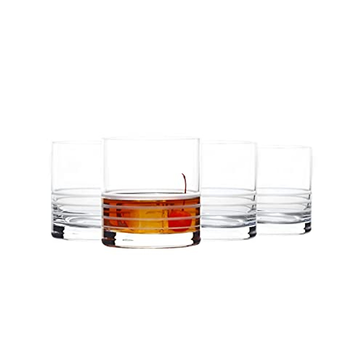 Mikasa Cal Double Old Fashioned Whiskey Glasses, 4 Count (Pack of 1), Clear