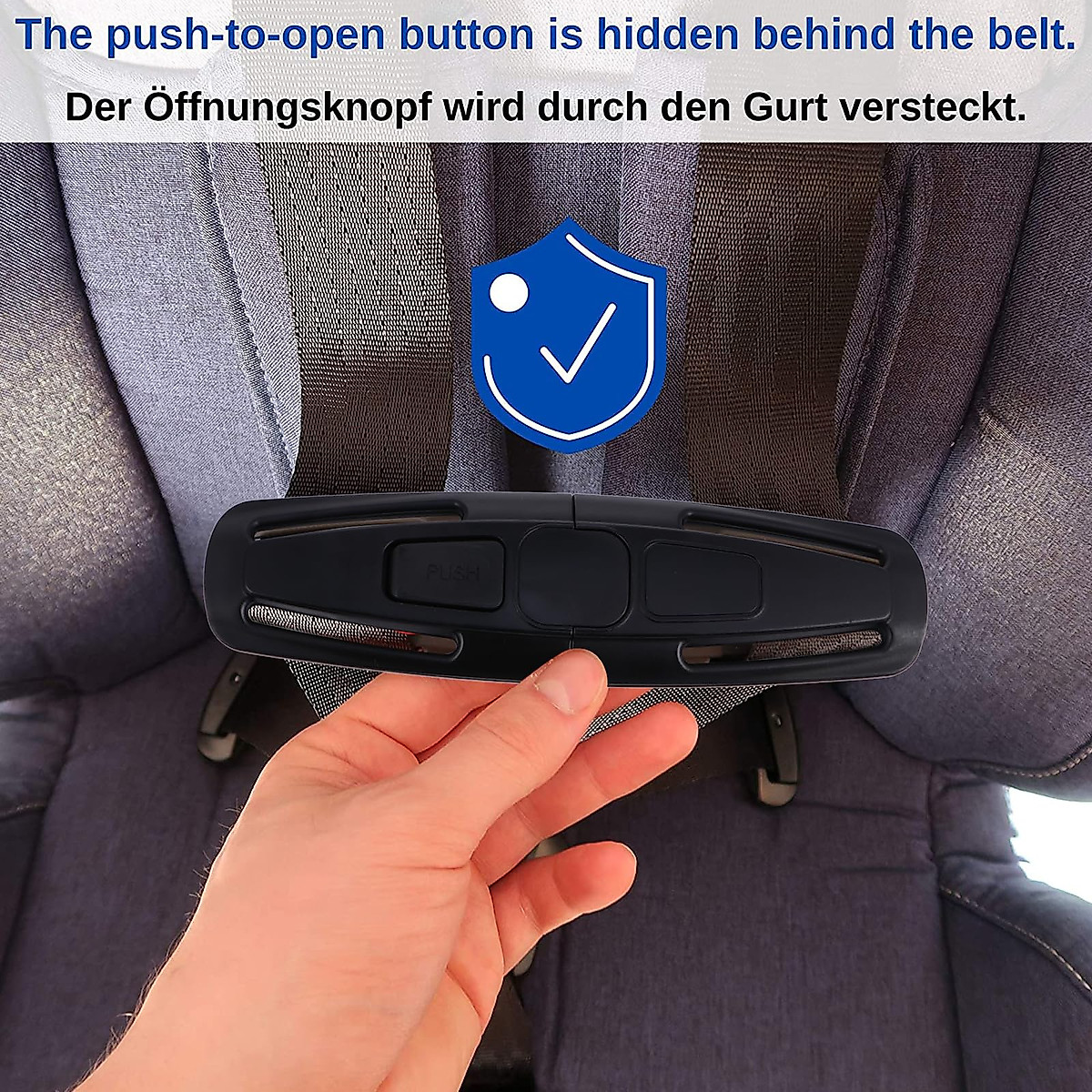 HEALLILY Baby Chest Harness Clip Adjustable Safety Belt Guard Seat Buckle Part 5 PCS (Black)