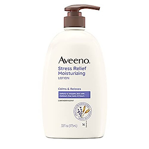 Aveeno Stress Relief Moisturizing Body Lotion with Lavender Scent, Natural Oatmeal to Calm & Relax, Non-Greasy Daily Stress Relief Lotion, 33 fl. oz