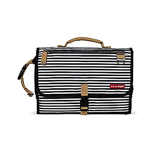 Skip Hop Portable Baby Changing Pad, Pronto, Black & White Stripe