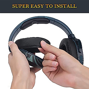 Hesh 3 Protein Leather Replacement Ear Pads Compatible with Skullcandy Crusher Wireless Crusher Evo Crusher ANC Hesh 3 Headphones Ear Cushions, Headset Earpads, Ear Cups Repair Parts-Black