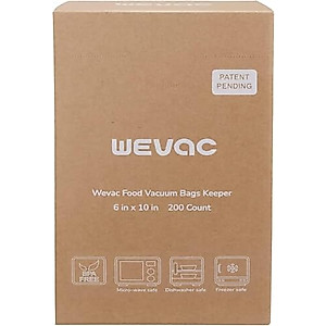 Wevac 6” x 10” 200 Count Food Vacuum Sealer Bags Keeper, PreCut Pint, Ideal for Food Saver, BPA Free, Commercial Grade, Great for storage, meal prep and Sous Vide