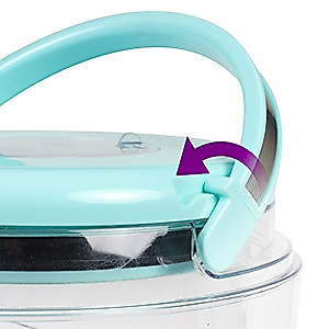 Nostalgia 128-Ounce Margarita Maker & Slushie Machine, Makes One Gallon Frozen Drinks, Stainless Steel Flow Spout and Carry Handle, Creamy Texture, Double Insulated, Easy Clean, 1 gallon, Aqua