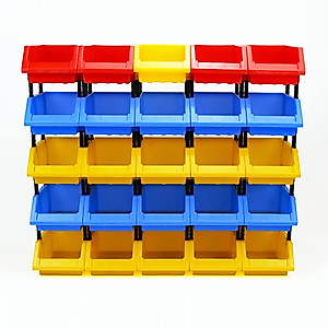 Stackable Storage Box Stackable Storage Bins Stacking Bin Storage Containers Rack Organizer Bin Tool Boxes Garage Bin Stackable Bins for Tool Hardware (Blue)