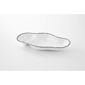 Pampa Bay Porcelain 2-Section Serving Tray Platter (White)
