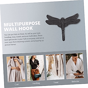 Cabilock Retro Dragonfly Shape Hook Coat Hat Key Hanger Iron Cast Craft Home Decorative Wall Hook