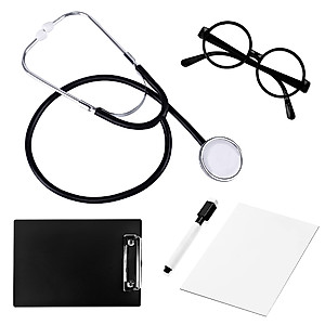 ZZIHAN Doctor Costume for Kids Rose Scrubs Sets Nurse Scrubs Costume Veterinarian Costume Doctor Coat Accessories Toys Stethoscope Nursing Clipboards Girl 7-8 Brithday Party Halloween Dress Up