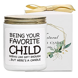 Gifts for Father from Daughter and Son, Being Your Favorite Child Candle, Birthday Father's Day Mother’s Day Gift for Mom (White)