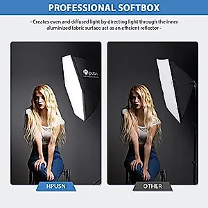 HPUSN Softbox Photography Lighting Kit 30"X30" Professional Continuous Lighting System Photo Studio Equipment with 2pcs E27 Socket 5400K Bulbs for Portraits Advertising Shooting YouTube Video