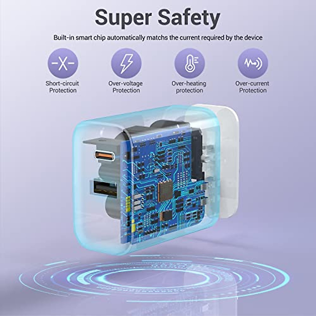 Quntis 32W Fast Charger iPhone [MFi Certified], High Speed iPhone Charger Dual Ports (PD 20W+12W), USB A and USB C Wall Charger with 6 FT USB C to Lightning Cable for iPhone 14 Pro Max 13 12 11 X iPad