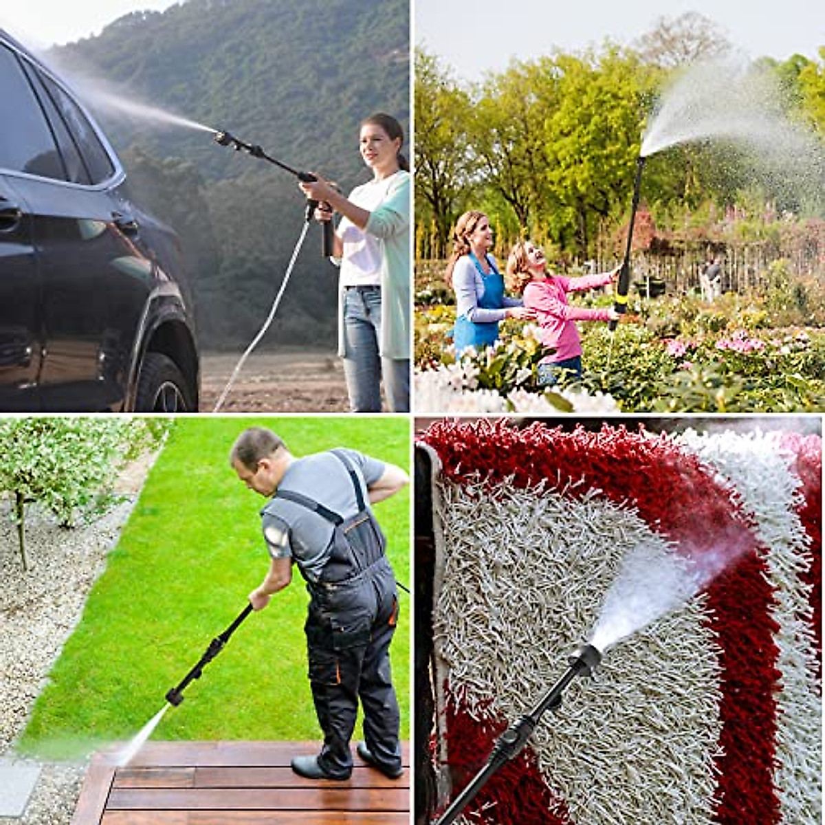 VTOMAN ToolCore V32 Cordless Pressure Washer with Jump Starter, Portable Pressure Washer, Power Water Cleaner with 6-in-1 Nozzle, 6m Hose, for Washing Car, Windows, Floor