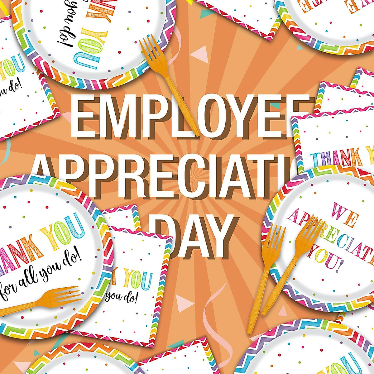 96 Pcs Thank You for All You Do Party Decoration Set Serves 24 Guests Be Thankful to The Teacher Doctor Staff Dinnerware Set Class of 2024 Prom Senior Year Party Tableware Supplies