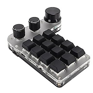 Mechanical Gaming Keyboard, 3 Buttons, 12 Keys, Easy Carry, Programmable Keyboard for Windows, 2 Connection Modes, Easy Control for Office