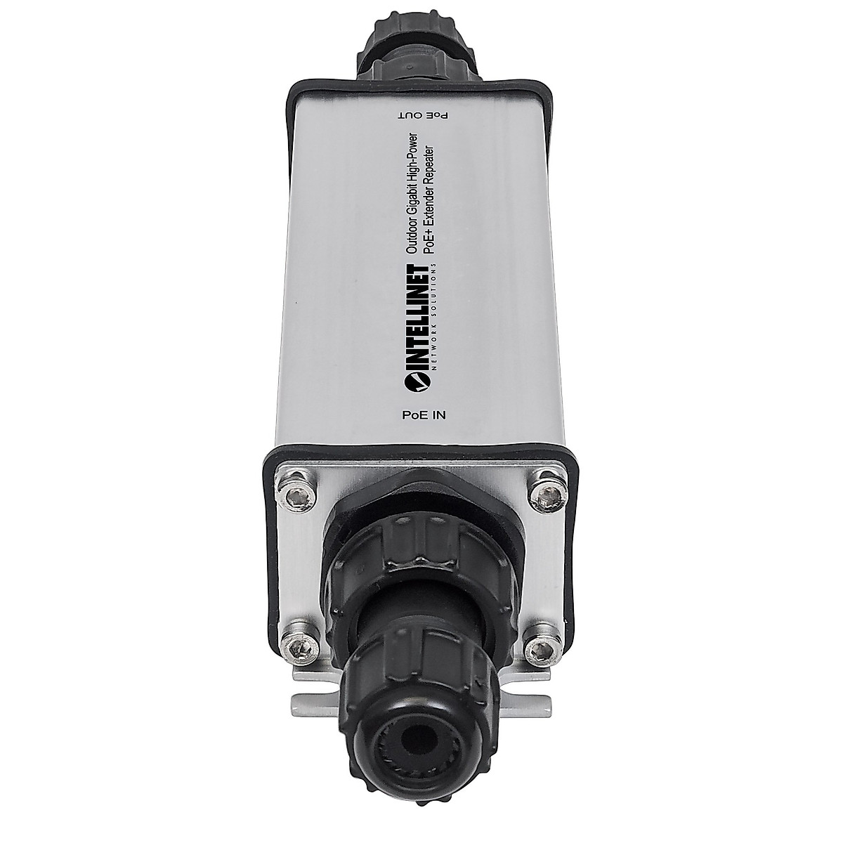 Intellinet Outdoor Gigabit PoE+ Extender Repeater – POE IP65 Rating – 25W Power Budget via Cat5e Cat6 RJ45 Ethernet Network Cables, Daisy-Chain – 3 Yr Mfg Warranty – 561211