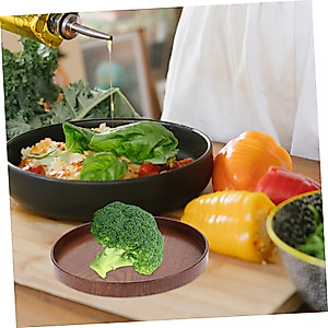 VILLCASE 4pcs Wooden Round Tray Coffee Table Decor Tray Cutlery Tray Round Coffee Table Tray Wood Tray for Desktop Trays Decorative Large Tray Dessert Serving Tray Wooden Shape Tray Tea Set