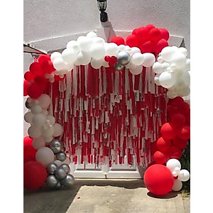 100 Premium Quality Balloons: 12 inch Red and White Latex Balloons/Wedding/Birthday Party Decorations and Events Christmas Party and etc.