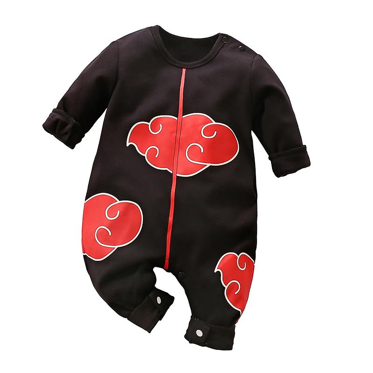 IURNXB Baby Clothes Long Sleeves Newborn Jumpsuits Lovely Cartoon Romper (Black, 0-3 Months)