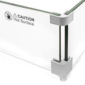 Barton 24" x 24" inch Outdoor Fire Pit Wind Guard Tempered Glass 8mm Thickness Square Wind Guard Fence Fire-Resistant Wind Screens