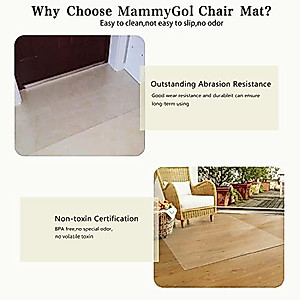 Office Chair Mat for Hard Wood Floors 36"x47" Heavy Duty Floor Protector Easy Clean