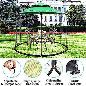 JEOEUS Umbrella Netting for Outdoor Umbrellas,Umbrella Mosquito Netting,Garden Patio Umbrella Mosquito Netting,with Double Zipper Door, for Almost Outdoor Market Table Umbrellas & Cantilever Offset Hanging Umbrella w/Tilt 7.5-11ft