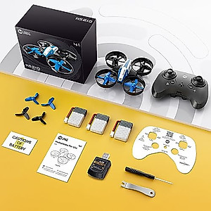 Holy Stone Mini Drone for Kids and Beginners RC Nano Quadcopter Indoor Small Helicopter Plane with Auto Hovering, 3D Flip, Headless Mode and 3 Batteries, Great Gift Toy for Boys and Girls, Blue