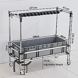 DHWDPO Mop rack, Movable Commercial Cleaning Tool Holder,Broom and Mop Holder, Umbrella Stand Put Wet Mops, for Garages, Hotels, Schools, Restaurants