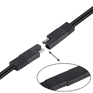 GELRHONR Right Angle SAE Extension Cable,12AWG 2 Pin 90 Degree SAE to SAE Quick Disconnect Power Automotive Extension Cable for Motorcycle Car Solar-2.9Ft