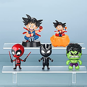 Lenporl DBZ Dragon Ball Action Figure Toys with 1.4 Inch Crystal Stars Dragon Ball and Transparent Base, Goko Action Figure with Gift Box for Birthday Gifts