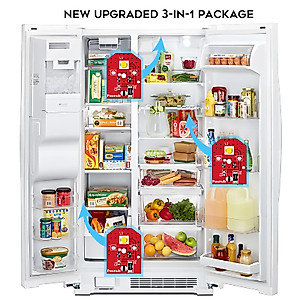 New Upgraded WR55X11132 GE Refrigerator Light Replacement Led Compatible WR55X25754 WR55X26486 WR55X30602 EAP12172918 4590213 AP6261806 PS12172918, No-Include Plastic Cover, Red 3PCS IN One