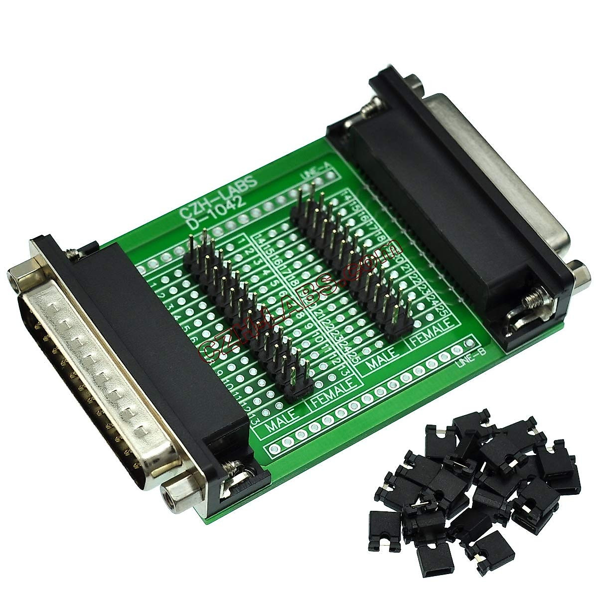 CZH-Labs Combo Package D'sub DB9 DB15 DB25 DB37 Diagnostic Test Breakout Boards.