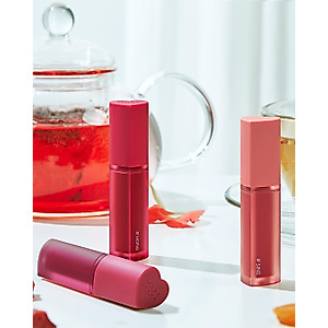 HOLIKA HOLIKA Heart Crush Glow Lip Tint Air – Korean Lip Tint with High Shine Juicy Fruit Jam Colors Lip Stain – Hydrolyzed Collagen & Vitamin C (15 FAY)