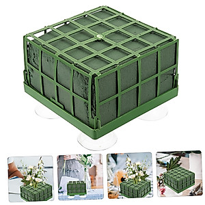 VOSAREA 8 Pcs Flower Sucker Large Flower Cage Holders Flower Arranging Foam Blocks Floral Foams Tray DIY Flower Mud Base Florist Supplies Wedding Car Decoration Arched Suite Plastic
