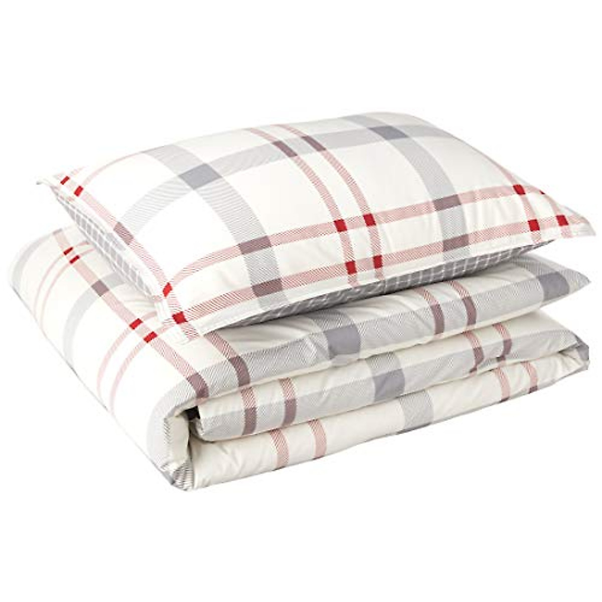 Eddie Bauer Home | Portage Bay Collection | 100% Cotton Soft & Cozy Premium Quality Plaid Comforter with Matching Shams, Twin, Grey