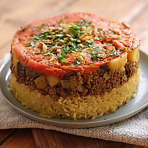 Traditional Maqluba Cooking Pot with Tray, Nonstick Granite Coated Maklouba Pot and Tray, Cooking Pot with Tray for Flipping, Even Heat Distribution, 2 Pcs