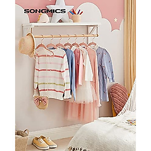 SONGMICS Kids Hangers Velvet 50 Pack, Children’s Hangers for Closet with Rose Gold Hooks, Premium Velvet Hangers for Nursery, Non-Slip Hangers, Light Pink UCRF027P01