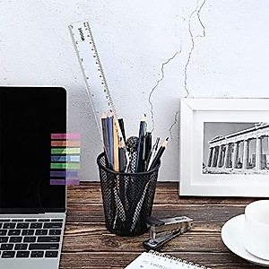 2 Pack Plastic Ruler Straight Ruler Plastic Measuring Tool for Student School Office (Clear, 6 Inch, 12 Inch)