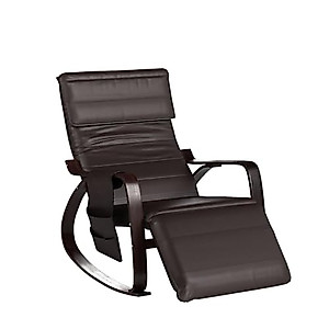 Haotian New Relax Rocking Chair Lounge Chair with Adjustable Footrest and Removable Side Bag, FST20-BR