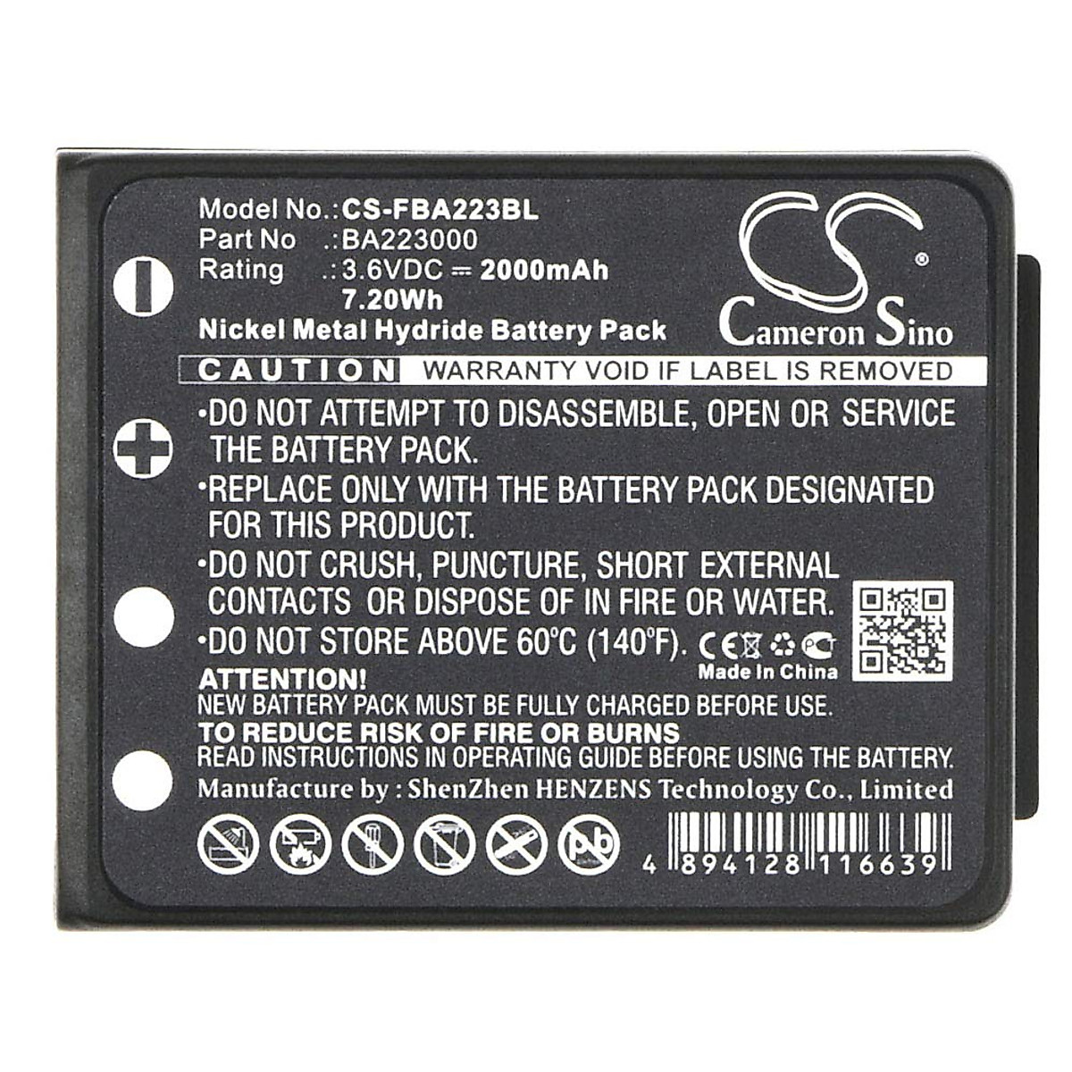 Replacement Battery for HBC Radiomatic Quadrix Keynote Patrol D Micron 4 Micron 5 Micron 6 Crane Remote Control, fits Part no BA223000 BA223030 FUB6