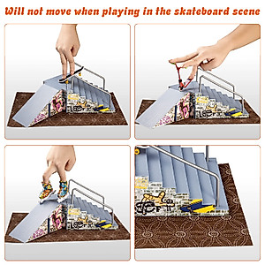 Fingerboard Ramps, Ramp Skate Park Kit, Bigger Finger Skateboard Ramps Contain Skateboards, Ramps, Scooters, Skates, Teen Girl Gifts Boys