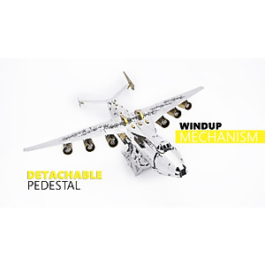 METAL-TIME ANTONOV Mriya AN-225 Exclusive Edition Official Product, Mechanical model, Cargo Aircraft, 3D Model DIY Kit, Airplane Working Model UKRAINIAN DREAM