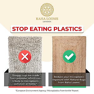 Raha Looms London Entryway Rug - 2x3 Rug, Natural Golden Jute Rug Entry Rugs for Inside House, Indoor Rugs for entryway, Earthy Boho Chic Entry Rug, 2 x 3 Rug, 2x3 Rug Non Slip